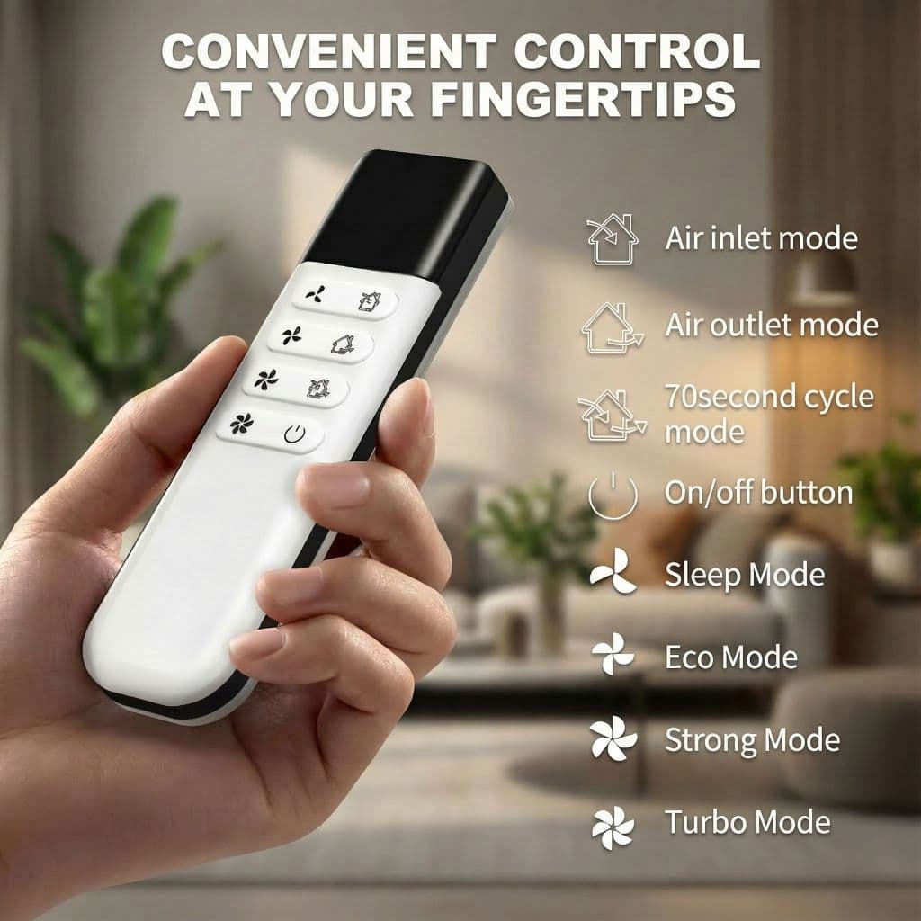 KCvents Bathroom Exhaust Fan Reversible Ventilation Fan With Remote ...